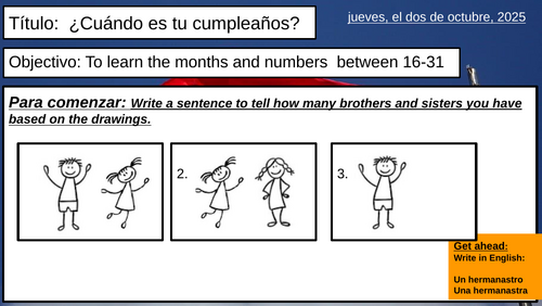 ¿Cuándo es tu cumpleaños?| When is your birthday| Spanish|KS3 ...