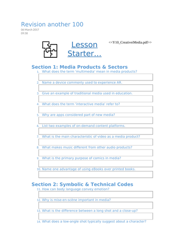 200 Exam-Style Creative iMedia Questions (OCR Cambridge National R093 ...