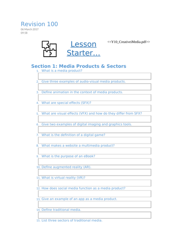 200 Exam-Style Creative iMedia Questions (OCR Cambridge National R093 ...
