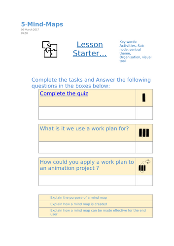 Creative iMedia Lesson: Mind Maps (OCR Cambridge National R093 ...