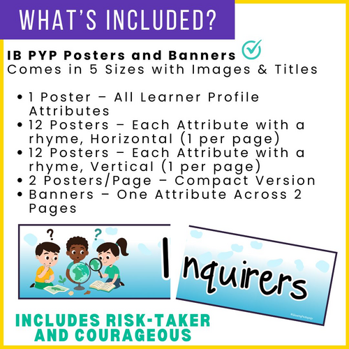 IB PYP Learner Profile Posters & Banners | Attributes Classroom Display ...
