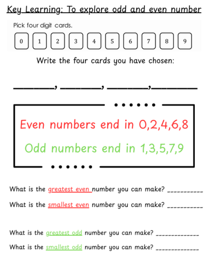 Odd and Even Worksheet | Teaching Resources