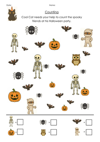 Counting objects to 10 - Halloween themed | Teaching Resources