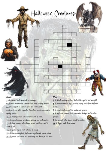 Halloween Starters: Word searches and Crosswords | Teaching Resources