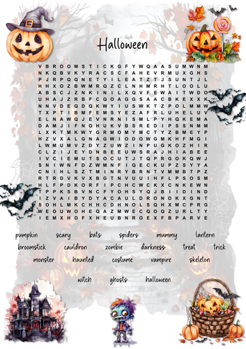 Halloween Starters: Word searches and Crosswords | Teaching Resources