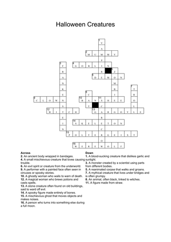 Halloween Starters: Word searches and Crosswords | Teaching Resources