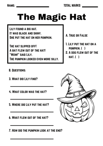 KS1-KS2 Halloween Reading Comprehension sheets | 5 Stories + Questions ...