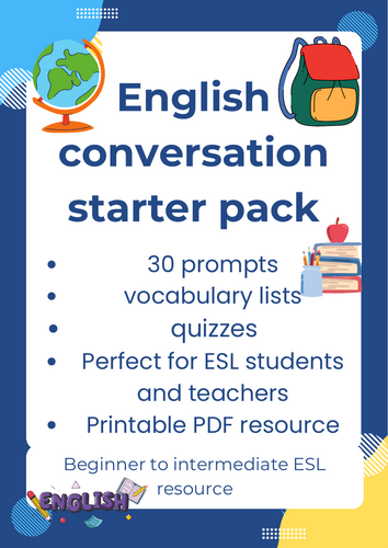 English conversation starter pack | Teaching Resources