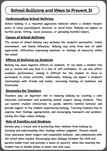School Bullying and Ways to Prevent It: A Complete Guide for Teachers ...