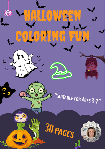 Halloween Coloring Pages Mega Pack Cute Spooky Fun for PreK-2nd Grade ...