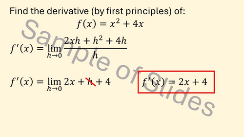 Full Video Lesson - Derivatives (First Principles) with worksheets ...