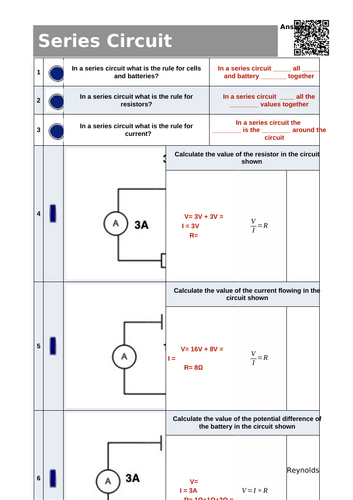 P4.5 Series Circuits | AQA GCSE Physics 2026 | Editable + AI Long ...