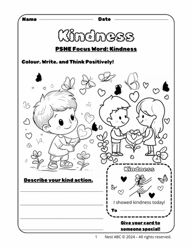 Kindness & Gratitude Colouring Worksheets KS2 | Teaching Resources