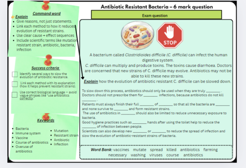 Antibiotic Resistant Bacteria – Biology Paper 2 6 Mark Exam Question ...