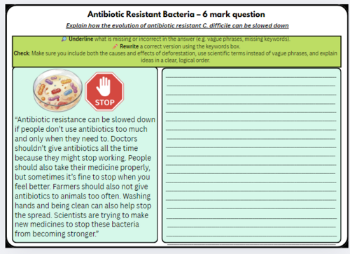 Antibiotic Resistant Bacteria – Biology Paper 2 6 Mark Exam Question ...