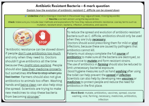 Antibiotic Resistant Bacteria – Biology Paper 2 6 Mark Exam Question ...