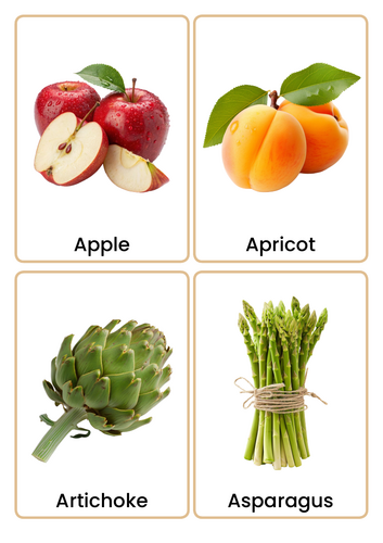 Fruit and Vegetables Flashcards | 60 Realistic Picture Cards for Early ...