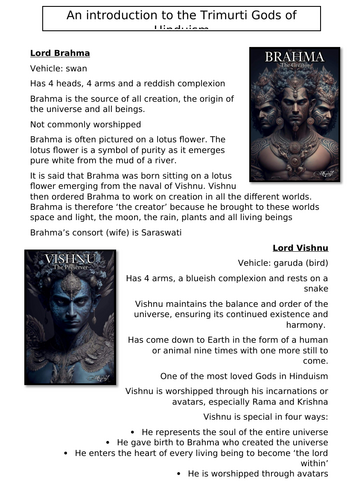 Why is the Trimurti so important to Hindus? | Teaching Resources