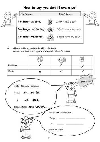 SPANISH TOPICS: LAS MASCOTAS-PETS-ACTIVITY BOOKLET | Teaching Resources