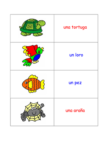 SPANISH TOPICS: LAS MASCOTAS-PETS-CARD GAMES | Teaching Resources