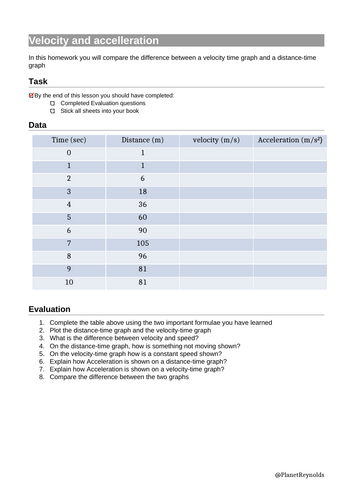 P9.2 Velocity & Acceleration | AQA GCSE Physics 2026 | Editable + Self ...
