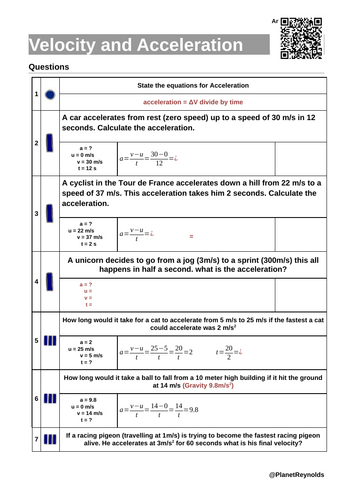 P9.2 Velocity & Acceleration – AQA GCSE Physics (2026) + Self-Marking ...