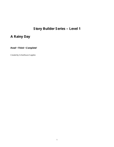 Story Builder Series – Level 1: A Rainy Day (25 Units) | Teaching Resources