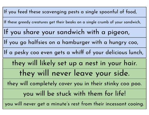 Don't Feed the Coos Teaching Sequence - Letter of Warning | Teaching ...