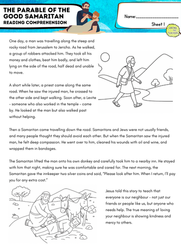 The Parable of the Good Samaritan Reading Comprehension | KS2 RE ...
