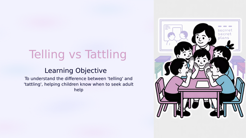 Telling vs. Tattling – Primary PSHE Lesson on Safety and Responsible ...