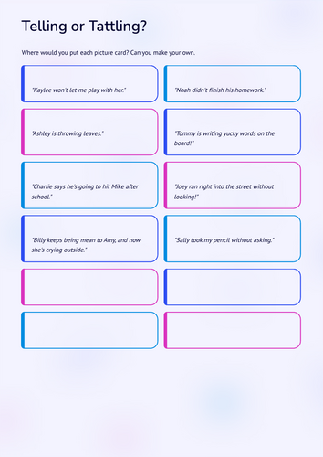 Telling vs. Tattling – Primary PSHE Lesson on Safety and Responsible ...