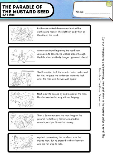 The Parable of the Good Samaritan – Story Sequencing and Retelling ...