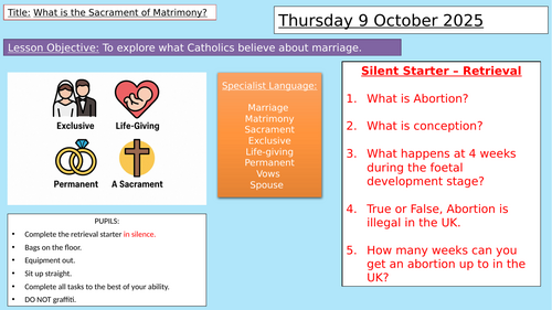 Y9: KS3 CATHOLIC RED: Creation and Covenant - L8: What is the sacrament ...
