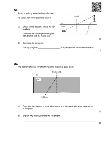 AQA GCSE Physics P14.2 Refraction of Light (2026) | Editable + AI ...