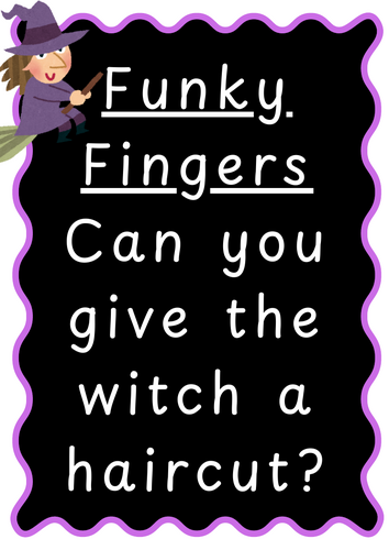 EYFS Funky Fingers Halloween Witch Haircut | Teaching Resources