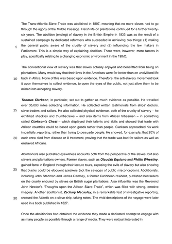 Abolition of Slavery Notes and Comprehension Exercise | Teaching Resources