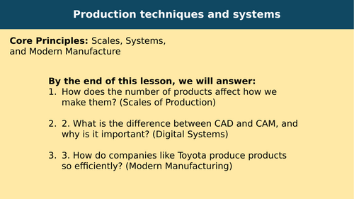 GCSE D&T: New and Emerging Technologies – Manufacturing Scale, CAD/CNC ...