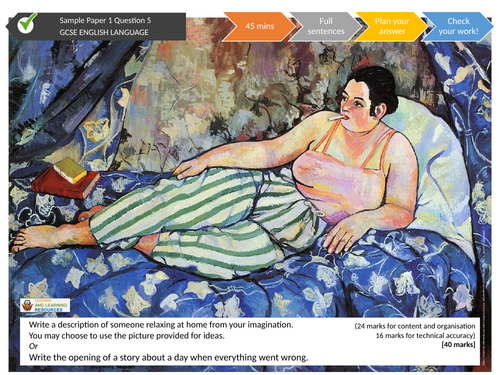 12 Paintings with GCSE English Lang P1Q5 Cultural Capital Descriptive ...