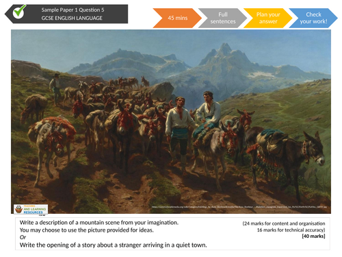 12 Paintings with GCSE English Lang P1Q5 Cultural Capital Descriptive ...