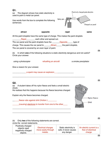 FREE AQA GCSE Physics P4.1 Electric Charge & Current (2026) | Editable ...