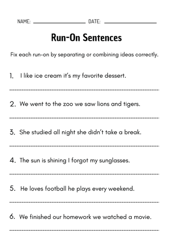 Sentence Repair Worksheets - Editing Capitals, Spelling and Punctuation ...