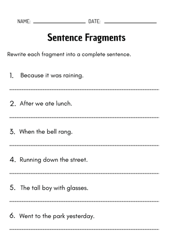 Sentence Repair Worksheets - Editing Capitals, Spelling and Punctuation ...