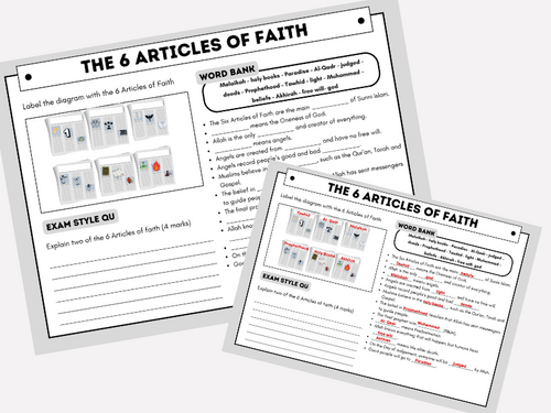 GCSE RS AQA Islam Beliefs and Teachings Worksheet Pack | Teaching Resources