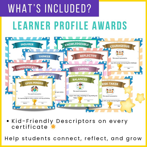 IB PYP Learner Profile Certificates – Colorful Printable Awards for IB ...