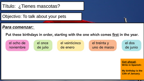KS3 Spanish Year 7 – ¿Tienes mascotas? | Pets & Animals Lesson ...