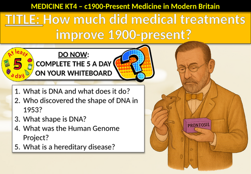 History GCSE Medicine Edexcel KT4 L2 Treatments Modern c1900-Present ...