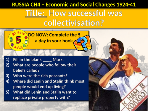 History GCSE Russia Edexcel KT4 L2 How Successful was Collectivisation ...