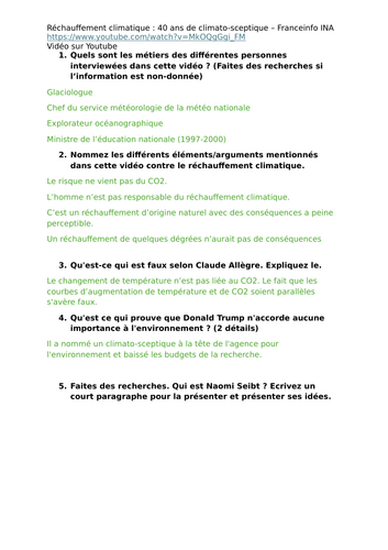 IB - Sharing the planet - L'environnement - Le climatoscepticisme ...