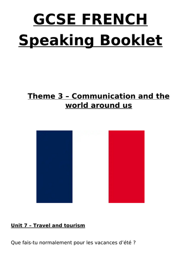 GCSE French - general conversation booklets (preparation for exam - new ...
