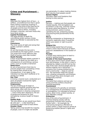 GCSE Religious Studies Topic Glossaries: Christianity | Teaching Resources